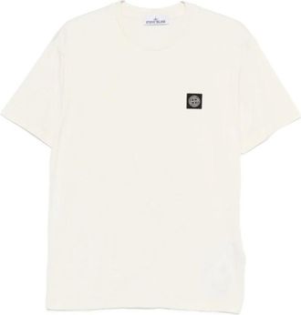 Stone Island Homme, Tops, Beige, Taille: XL Logo Patch T-Shirt
