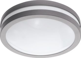 Eglo Smart Home LED Deckenlampe Locana-C, Deckenleuchte au&szlig;en, Au&szlig;enleuchte dimmbar, Stahl verzinkt in silber, Kunststoff in wei&szlig;, warmwei&szlig;, IP44