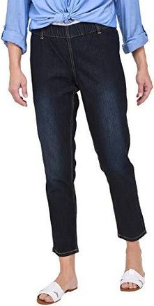 Ulla Popken Femme Grandes tailles Jegging cigarette long stretch confortable bleu foncé 27 698055 94-27