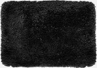 Spirella Badteppich Badematte Duschvorleger Mikrofaser Hochflor | flauschig | rutschhemmend | geeignet für Fußbodenheizung | 55x65 cm | Schwarz