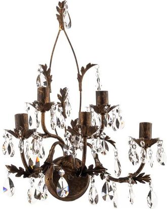 Onli [NEUWERTIG] B-Ware Onli Kristall Wandleuchte Teresa Bronze F&uuml;nfflammig Wandlampe Lampe Leuchte Spot