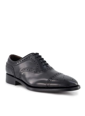 Prime Shoes Herren Brogue schwarz Glattleder