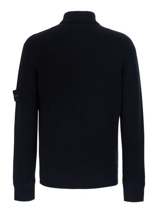 Stone Island Mens Wool Sweater High Collar Blue Tops Top
