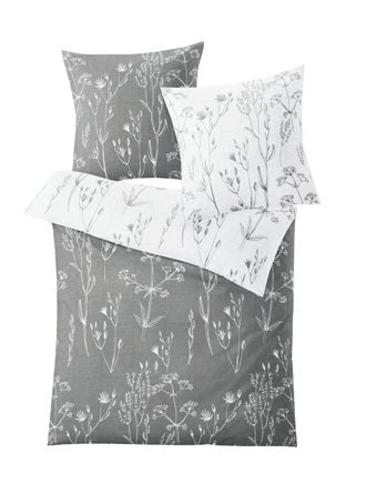 Kleine Wolke Bettw&auml;sche Satin Savannah Grau 135 x 200 cm und 80 x 80 cm