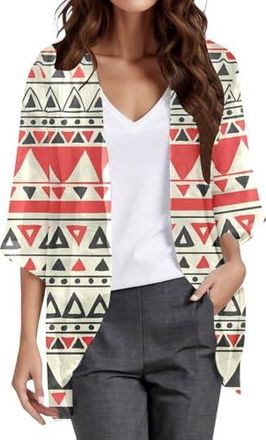 Generic Robes boh&egrave;mes 2026 pour femmes, sweats &agrave; capuche &agrave; imprim&eacute; azt&egrave;que, d&eacute;contract&eacute;, manches longues, fermeture &eacute;clair, style ethnique, occidental, avec c