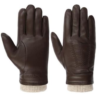 Stetson Gants en Cuir Conductive Sheepskin Homme - avec doigts doublure Hiver automne-hiver - 8 HS marron fonce
