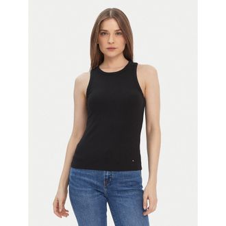 Tommy Hilfiger Top WW0WW38635 Schwarz Slim Fit