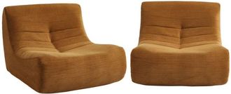 Sweeek 2er-Set modulare Sessel ohne Armlehne mit Cordbezug, Cord, Senfgelb