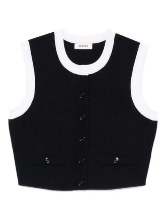 Sandro haut à design sans manches - Bleu