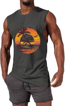 Generic D&eacute;bardeur pour homme - Sans manches - Confortable - Pour la plage, le bodybuilding, le bodybuilding - T-shirt fonctionnel hawa&iuml;en - V&ecirc;tement sans manc
