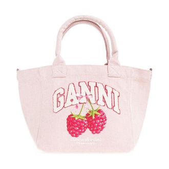 Ganni Femme, Sacs, Rose, Taille: ONE Size Shopper Logo Bag