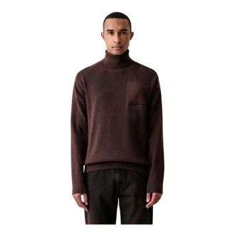 Karl Lagerfeld Pull &agrave; col roul&eacute; coupe classique - Homme - Pulls - Brun - Taille: M