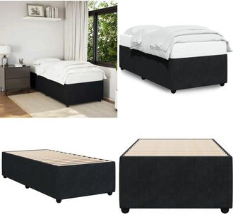 vidaXL Bettgestell Schwarz 80x200 cm Samt - Samtbett - Doppelbett - Boxspringbetten - Schwarzes Bett - Schlafzimmer Dekoration - Home & Living