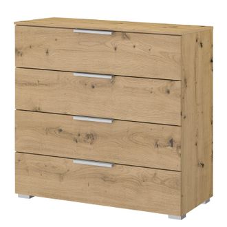 Sk&oslash;p home24 Kommode x4 80cm Braun/Eiche Artisan Dekor Aluminium