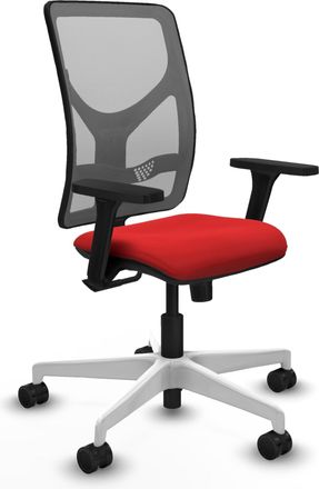 Piqueras y Crespo Verstellbarer Schreibtischstuhl mit 3D-Armlehnen, h&ouml;henverstellbare Lendenwirbelst&uuml;tze, ausgestattet mit 3 Positionen und Schneidschaum, Grau/Rot