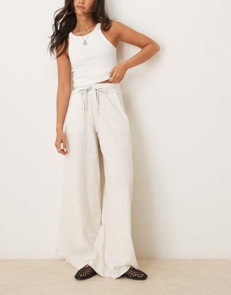 Free People Wait A Minute - Pantalon confort ample - Grège-Blanc