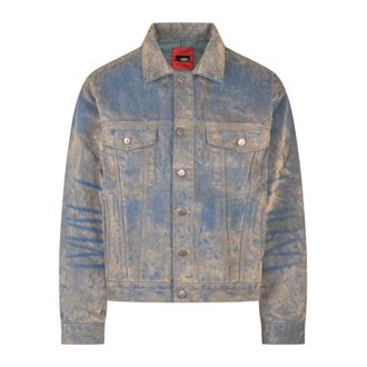 KidSuper Studios Face Floral Flocked Denim Jacket - - Jackets - Herren - Mehrfarbig - XL