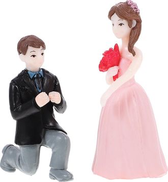 Amosfun 1Satz Miniatur Figuren Hochzeitstorte Topper Braut und Br&auml;utigam Kuchen Langlebig und Elegant f&uuml;r Hochzeitsfeiern und Verlobungen
