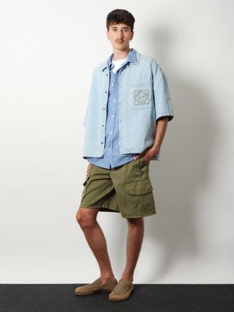 Loewe Mens Cargo Bermuda Shorts Paulas Ibiza Cotton Green