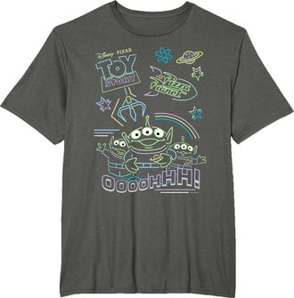 Pixar Disney and Pixars Toy Story Pizza Planet Aliens Neon T-Shirt