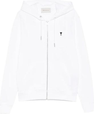 Ami Homme, Sweatshirts et sweats &agrave; capuche, Blanc, Taille: XL De Coeur Zip Sweat &agrave; capuche