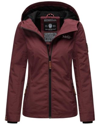 Marikoo Outdoorjacke Brombeere Sportliche &Uuml;bergangsjacke mit Kapuze und sch&uuml;tzendem Kragen