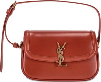 Saint Laurent mini Solferino leather shoulder bag - Braun