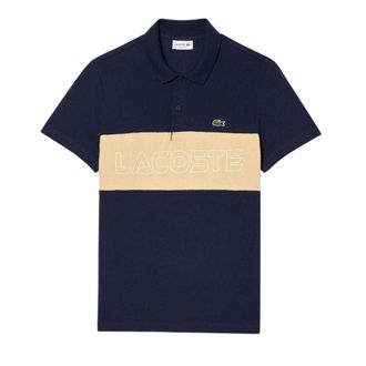 Lacoste Poloshirt f&uuml;r Herren, Stretch, Piqu&eacute; (Marine/Beige)