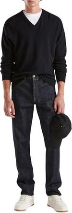 Benetton 1002u4407 Pull à col en V pour Homme, Taille M/L, Noir 100, XL