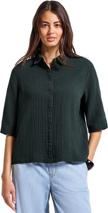 Street One Damen A345609 Musselin Hemdbluse, Pine Grove Green, 40