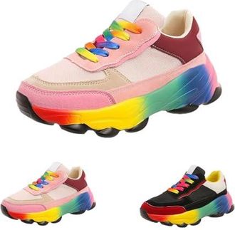 Generic Chaussures arc-en-ciel pour homme et femme - Color&eacute;es - Respirantes - Chaussures de sport tendance et confortables - Chaussures de course - Chaussures
