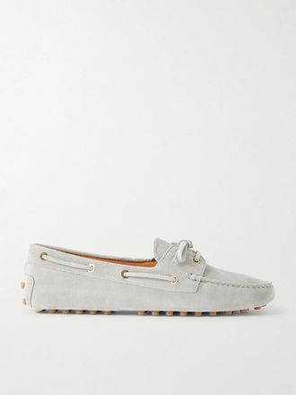 Tod's Chaussures Bateau En Daim Gommino - Bleu