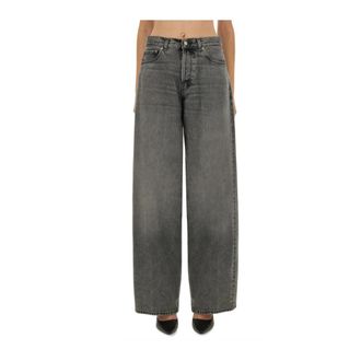 Haikure Wide Leg Distressed Denim Jeans - - Jeans - Damen - Grau - W26
