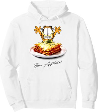 Garfield Buon Appetito Lasagna Lover Photo Cartoon Cat Pullover Hoodie