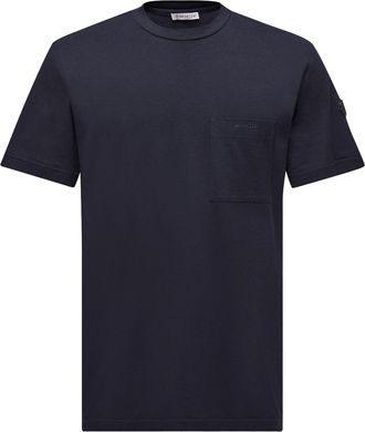 Moncler T-shirt à logo en coton et soie avec poche