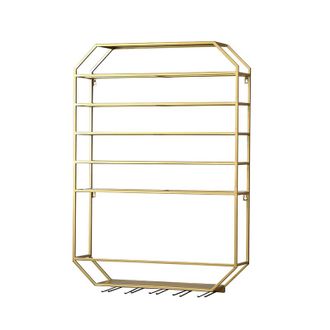 Generic Weinregal Metall, Weinständer, Mehrschichtiges Design, Stabil und Langlebig, Platzsparend, Geeignet für Hausbar, Küche, Café(Gold)