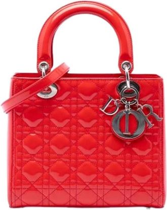 Dior Sac &agrave; main Lady Dior doccasion - Femme - Pre-owned - Rouge - Taille: ONE Size