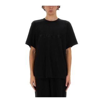 Helmut Lang Homme, Tops, Noir, Taille: XL T-shirt &agrave; Logo Brod&eacute;