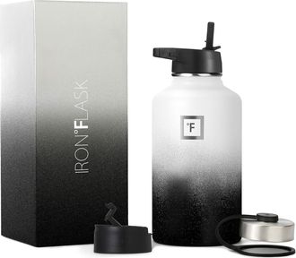 Iron Flask Edelstahl Trinkflasche mit Strohhalm - 650/950/1200/1800 ml - Kohlensäure Geeignet Auslaufsicher Doppelwandig Isoliert Thermosflasche BPA-Freie - Wass