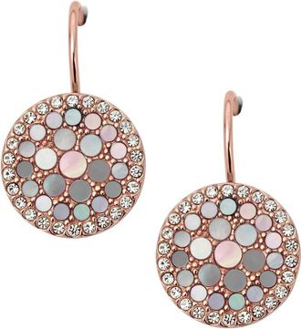 Fossil Ohrringe F&uuml;r Frauen, 1,27 Cm Rose Gold Edelstahl-Ohrringe, JF01737791