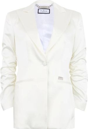 Philipp Plein Femme, Vestes, Blanc, Taille: 44 FR Cady Cargo Fit Blazer