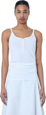 Jacquemus Femme, Tops, Blanc, Taille: 38 FR Camisole &agrave; D&eacute;tails C&ocirc;tel&eacute;s