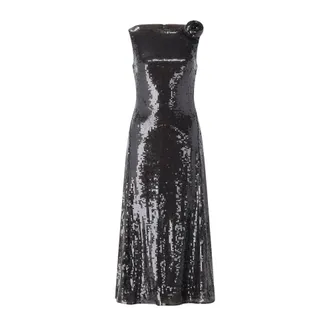 Rotate Rotate Birger Christensen, Femme, Robes, Noir, Taille: 36 FR Robe mi-longue &agrave; sequins