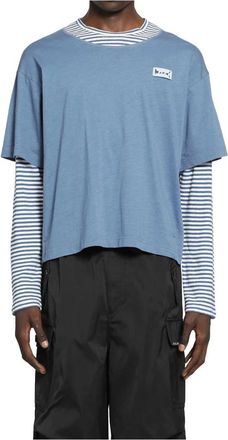 Marni Homme, Tops, Bleu, Taille: M Layered Cotton T-Shirt
