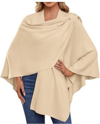 Generic Poncho Femme Hiver Chaud Chale Femme Hiver Chaud Cape Femme Effet enveloppant Poncho Grande Taille Tricot&eacute; &Eacute;l&eacute;gant Automne-Hiver Pour Femmes