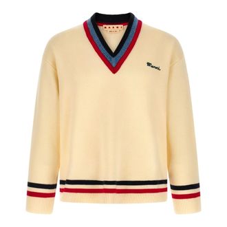 Marni Homme, Pulls, Beige, Taille: L Pull &agrave; col en V