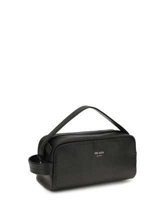 Prada Calfskin Leather Shoulder Bag - Black