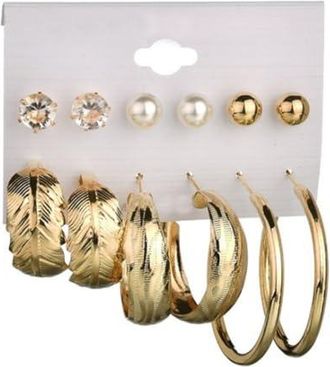 Generic Vintage Or m&eacute;tal Large Cercle Boucles doreilles Ensemble pour Les Femmes d&eacute;claration g&eacute;om&eacute;trique m&eacute;tal Rond Boucles doreilles Mode Femmes Bijoux cadea