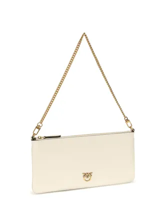 Pinko Womens Leather Shoulder Bag Bianco Seta-Antique Gold Calf Bos Taurus