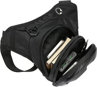 Generic Poche cuisse | Sac de jambe de moto | Sac r&eacute;glable avec 2 poches zipp&eacute;es pour le camping les voyages le v&eacute;lo en plein air randonn&eacute;e p&ecirc;che navette